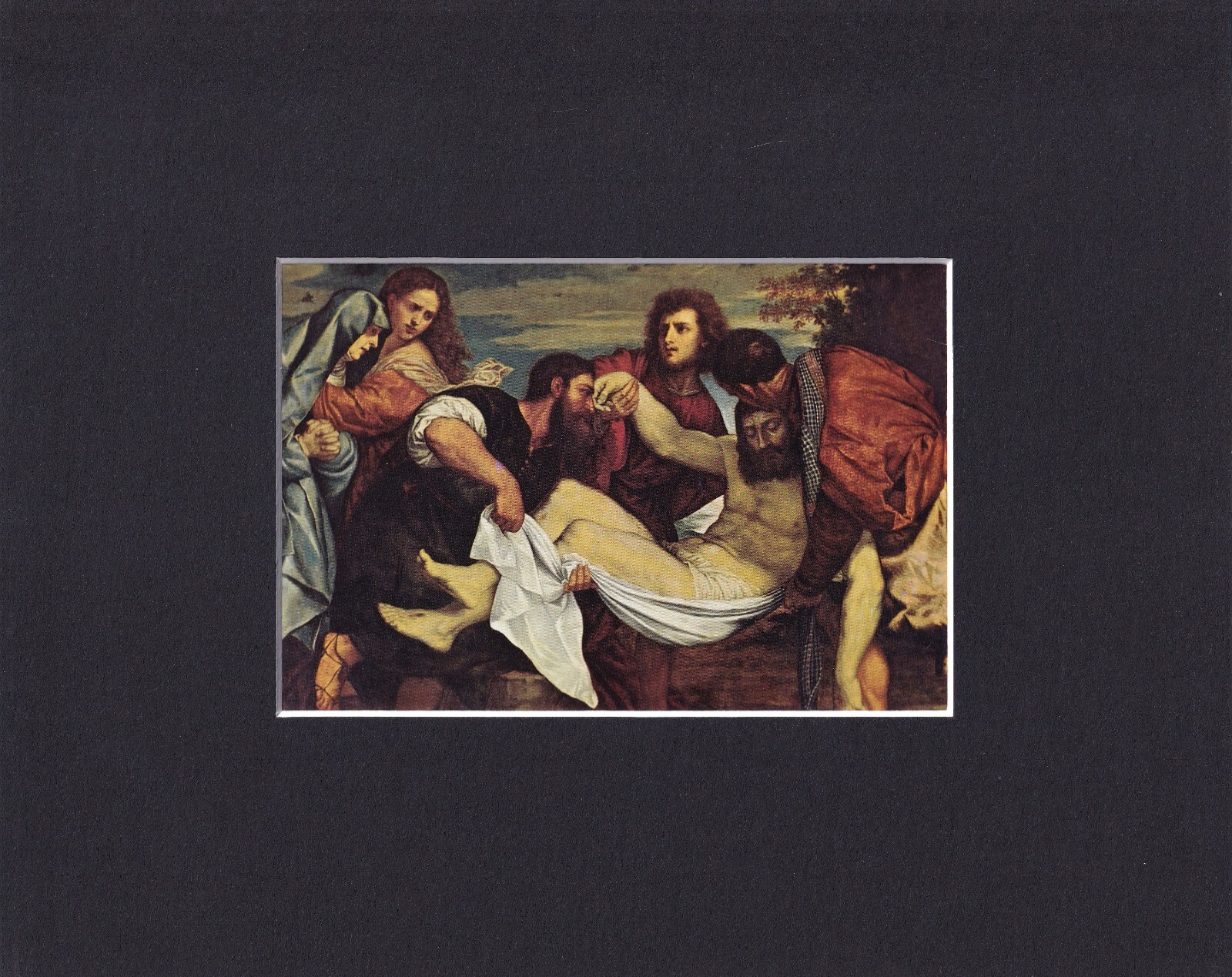 8X10" Matted Print Art Painting Picture: Titian, Entombment of Christ ...