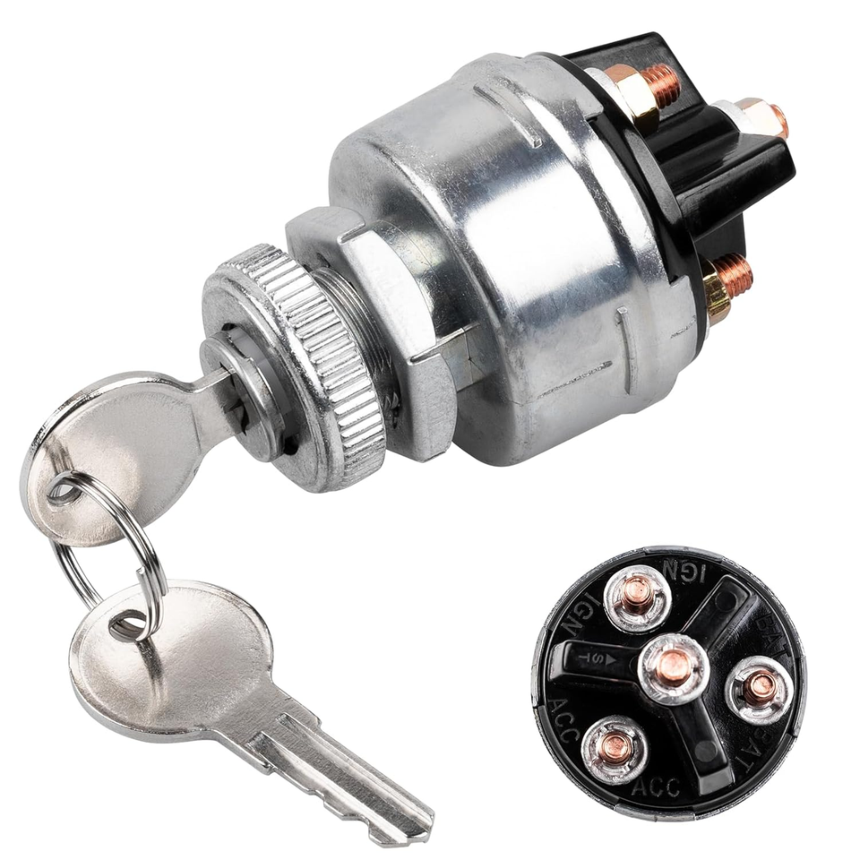 Ignition Switch with Key, 4 Position Universal Key Switch, Starter ...