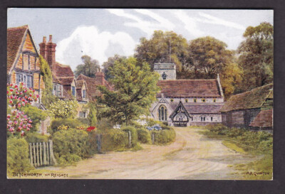 Surrey Reigate BETCHWORTH artist A R Quinton drawn postcard c1920/30s ...