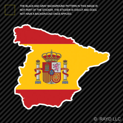 Spain Shaped Spanish Flag Sticker Premium Die Cut Vinyl coutry espana ...