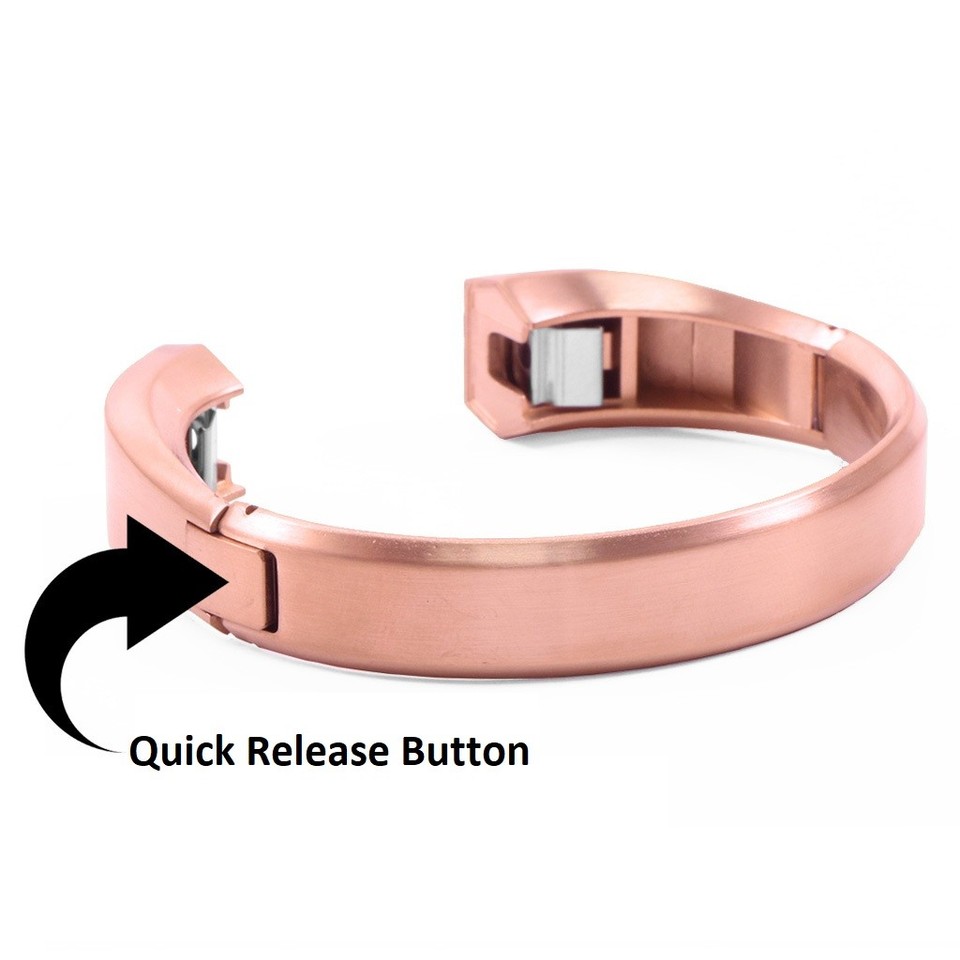 StrapsCo Stainless Steel Quick Release Bangle Watch Strap for Fitbit ...