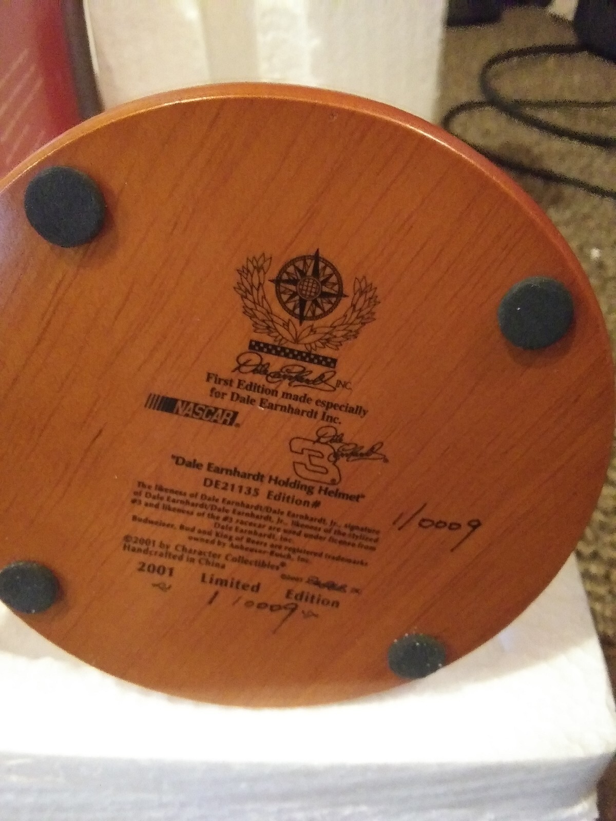 Dale Earnhardt Sr 2001 Character Collectibles Holding Helmet First ...