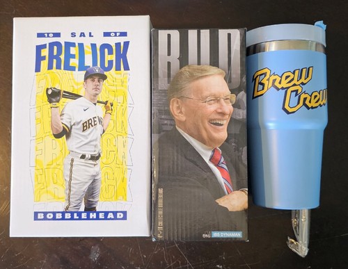 Bud Selig Sal Frelick Bobblehead Brewers Metal Mug Lot - Milwaukee ...