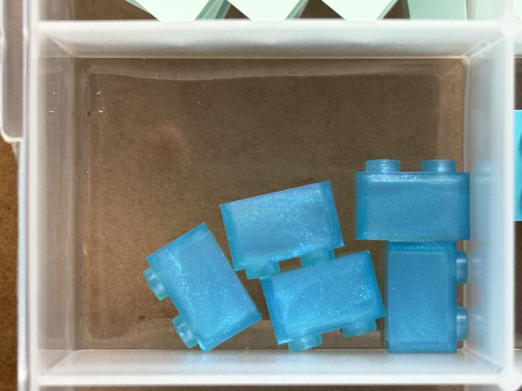 LEGO Parts - Satin Trans-Light Blue Brick 1 x 2 wo Bottom Tube - No ...