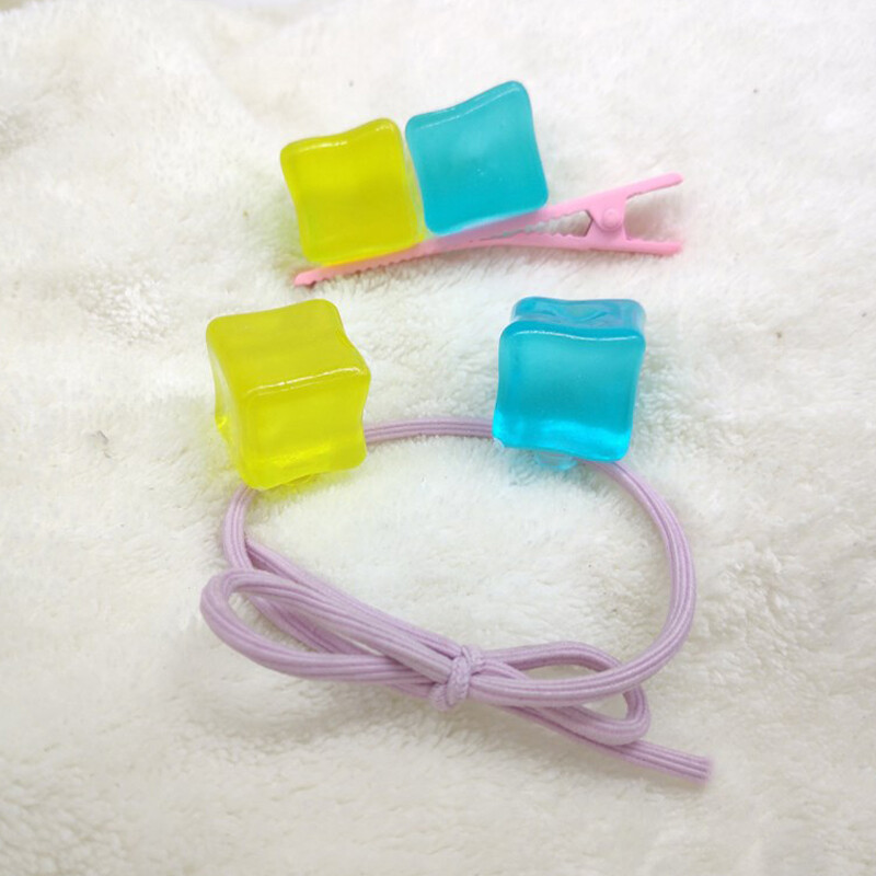 Anime BOCCHI THE ROCK Hair Rope Yellow Blue Ice Cube Elastic Hair Tie ...