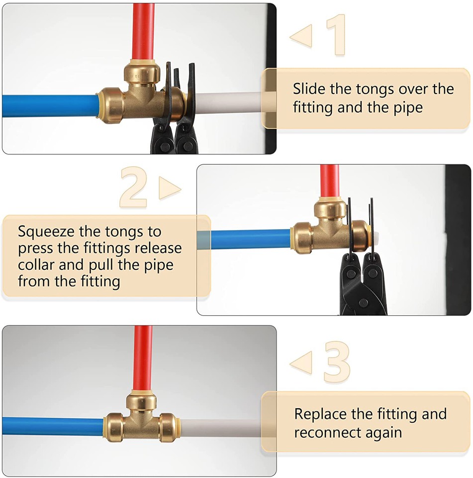 Disconnect Tong Tool for Push to Connect 1/2'' 3/4'' 1'' Fittings Removal Tool | eBay