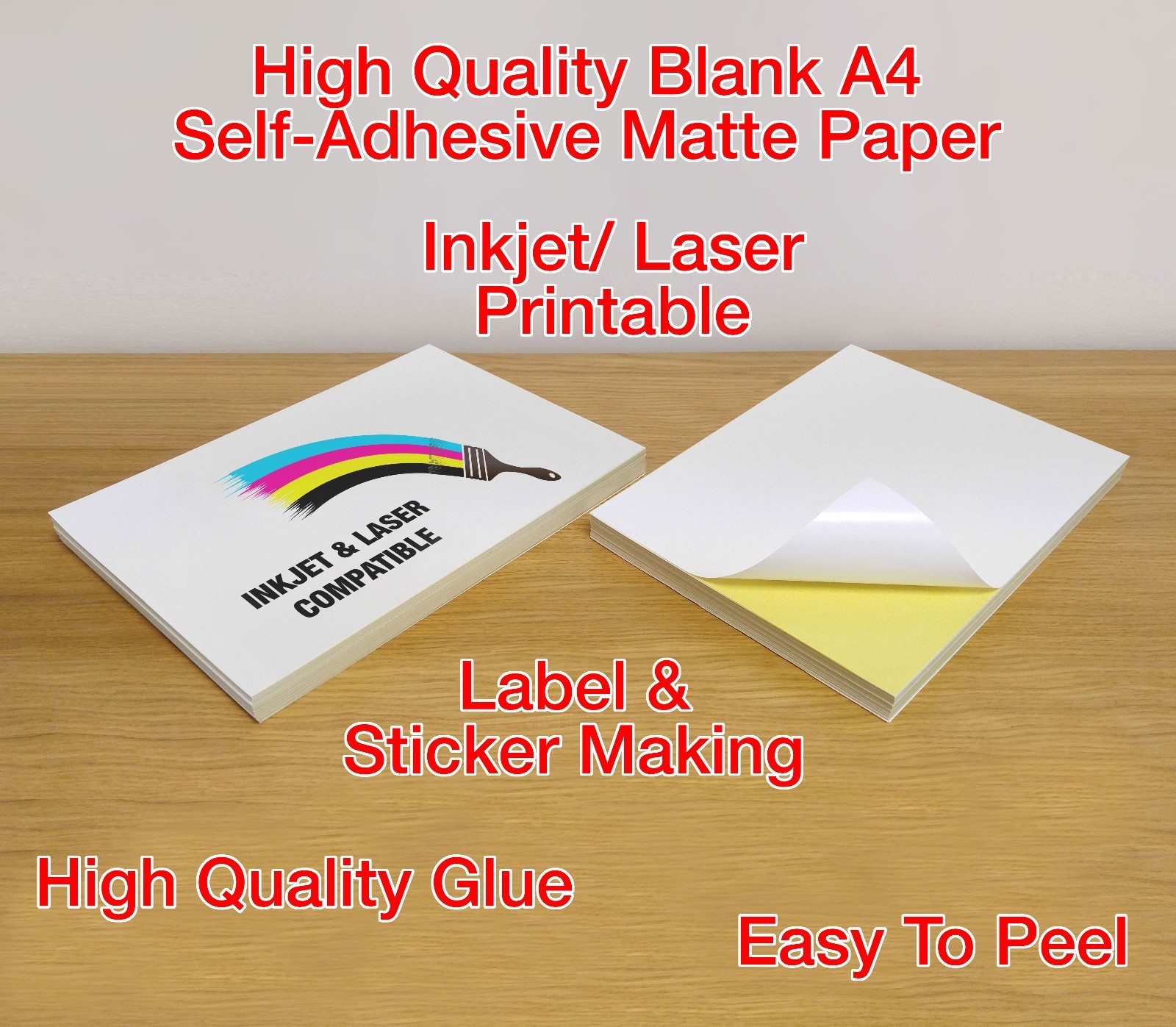 Peel and Stick A4 White MATTE Self Adhesive Sticker Mailing Label ...