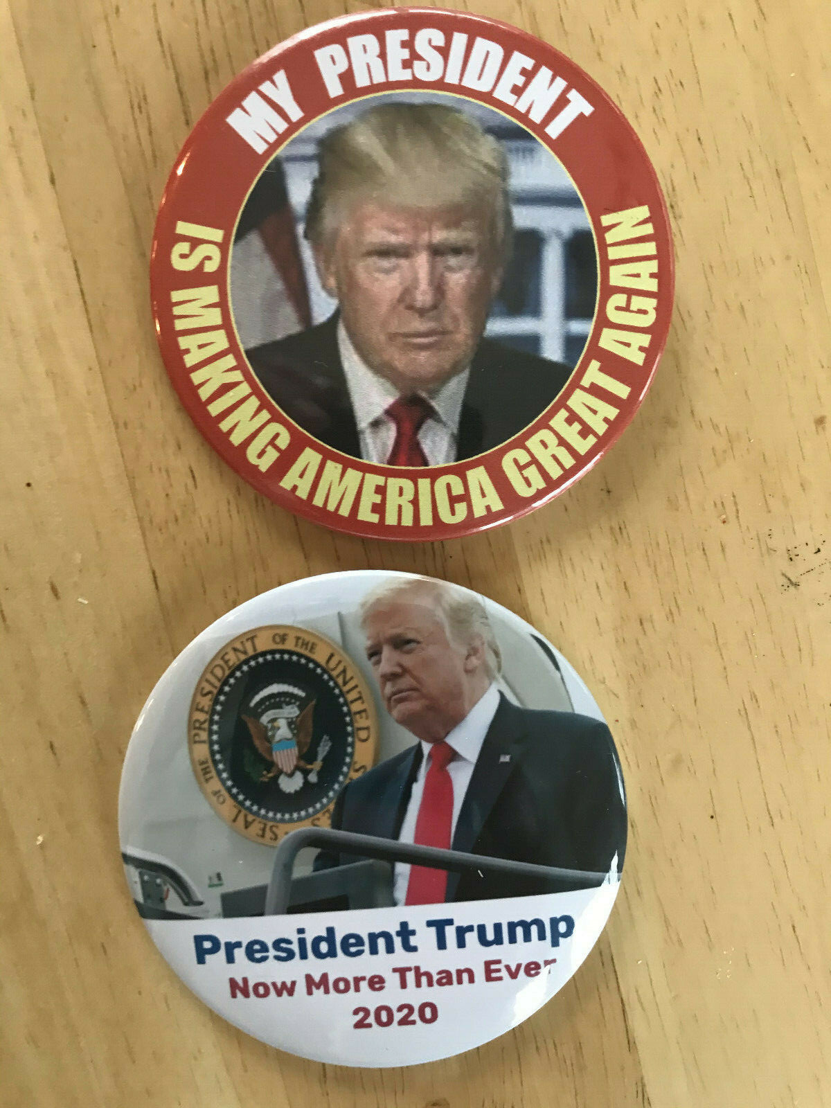 Lot of 2 Donald Trump for President Buttons "Now More Than Ever" "My ...