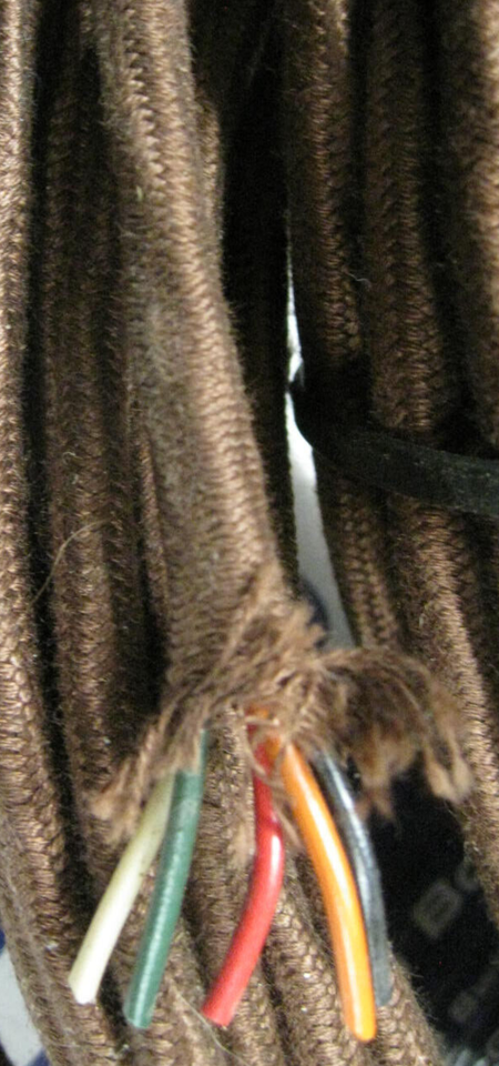 10' vintage brown cloth wire 5 cond restoration radio telephone ...