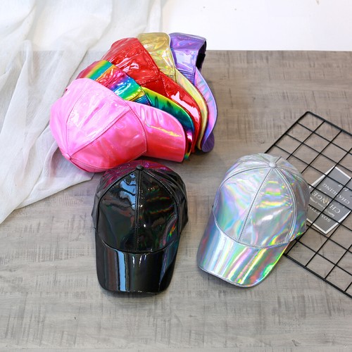 Men Women Unisex Cap Laser Metallic Baseball Hat Dance Party Hip Hop ...