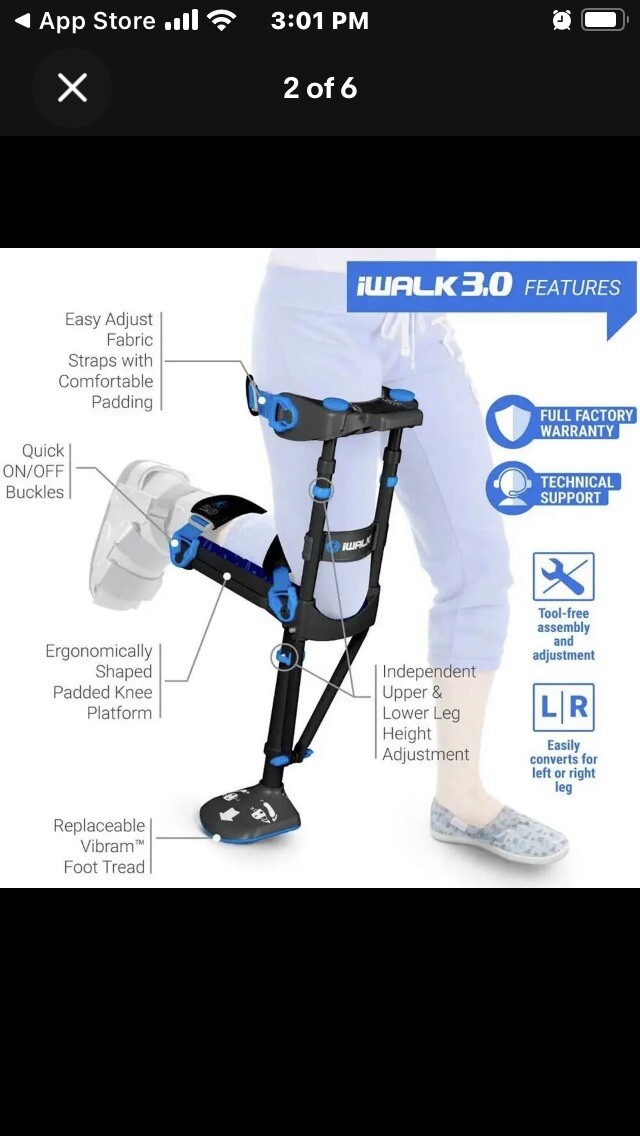 Used IWalk 3.0 Hands Free Crutch Knee Crutch Alternative to Crutches | eBay