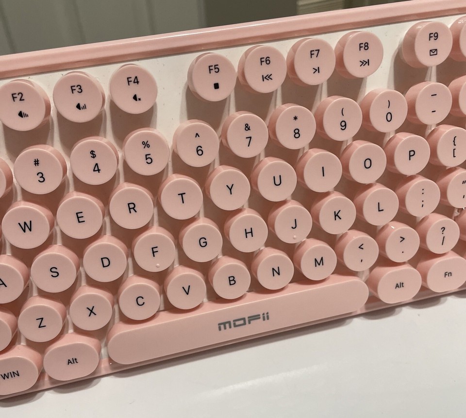 Mofii Keyboard PC Wired USB No Mouse Pink Keys Rare Color Retro Round ...