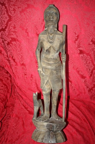 Female XXL 24" Antique Philippine Igorot Tribe Wood Carved Warrior Head ...