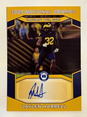 JAYLEN HARRELL Players Trunk Michigan 2023 National Champions AUTO ...