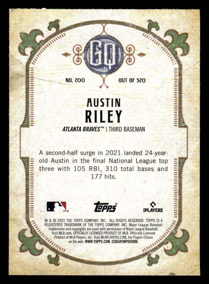 2022 Topps Gypsy Queen Austin Riley #200 Atlanta Braves | eBay