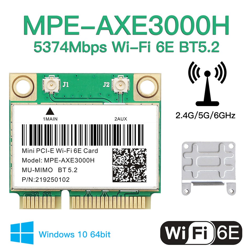 WiFi 6E Mini PCI-E Wireless Network Card Tri-band AXE3000 WiFi ...