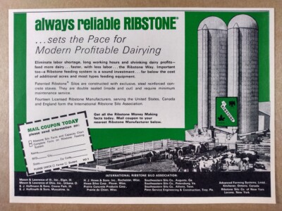 1968 Ribstone Farm Silos Feeding Systems vintage print Ad | eBay