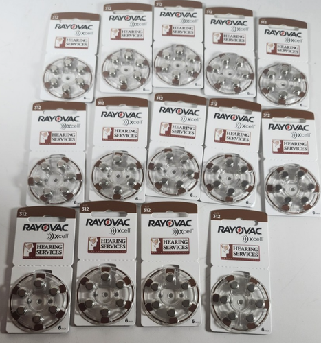 Rayovac Xcell Size 312 Zinc Air Hearing Aid Batteries (84 Pack) EXP 10/ ...