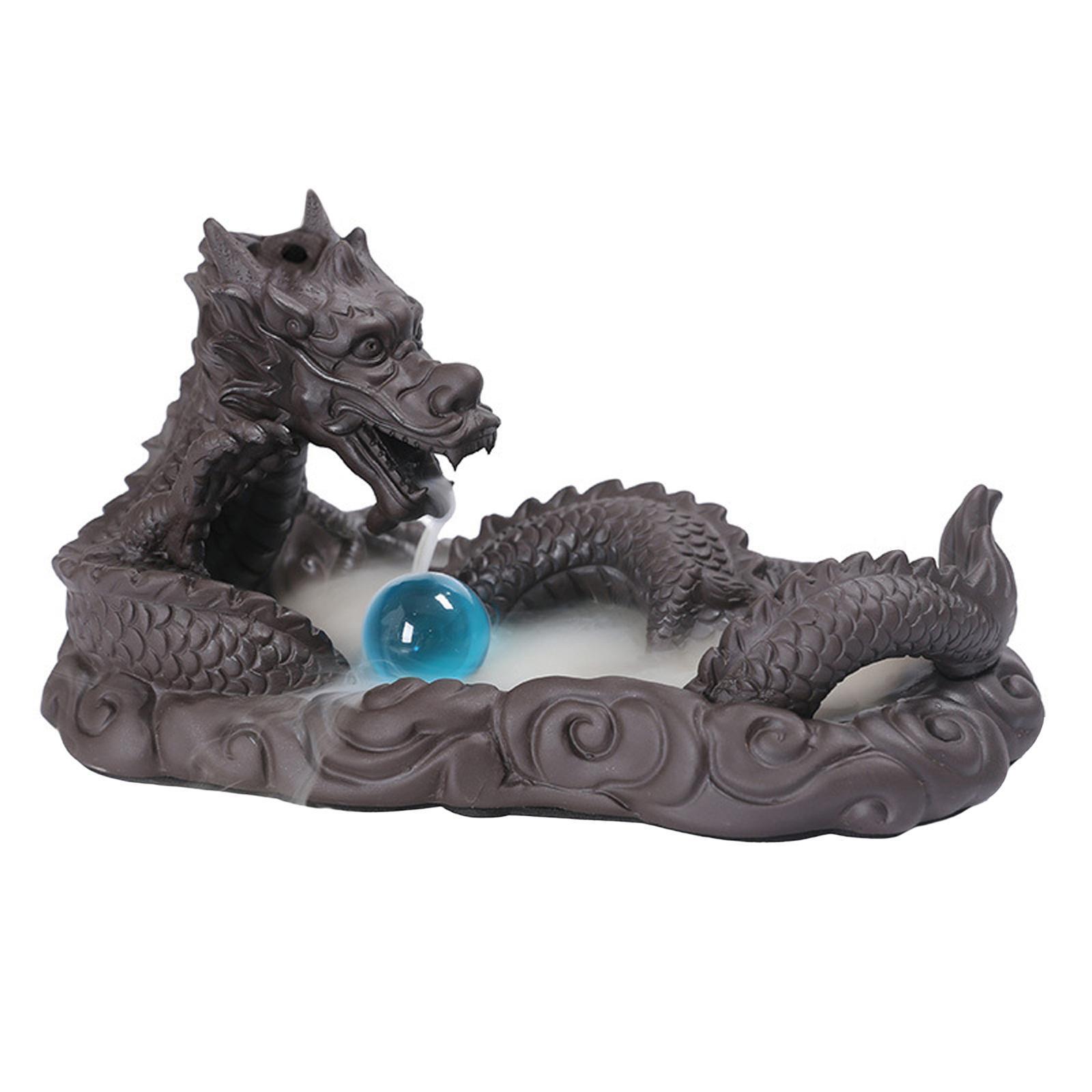 Dragon Statue Backflow Incense Burner Decor Art for Living Room Yoga | eBay
