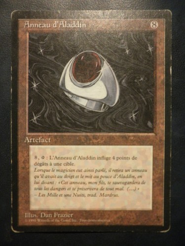 mtg magic aladdin's ring black border 3 rd edition FBB FRENCH anneau d ...
