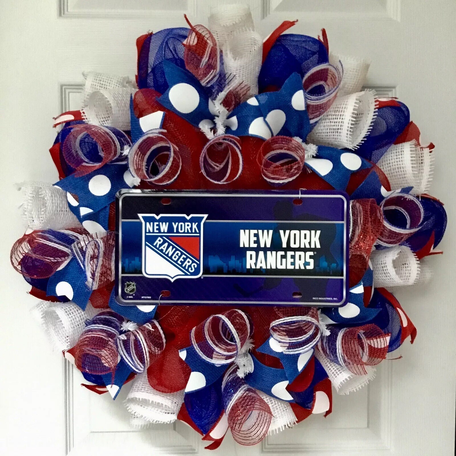 New York Rangers Hockey Wreath Handmade Deco Mesh | eBay