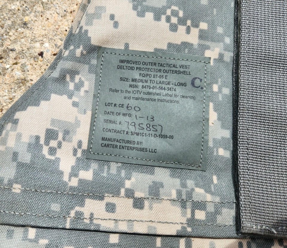 Army ACU Deltoid Protectors PAIR - W/ INSERTS MEDIUM to LARGE | eBay