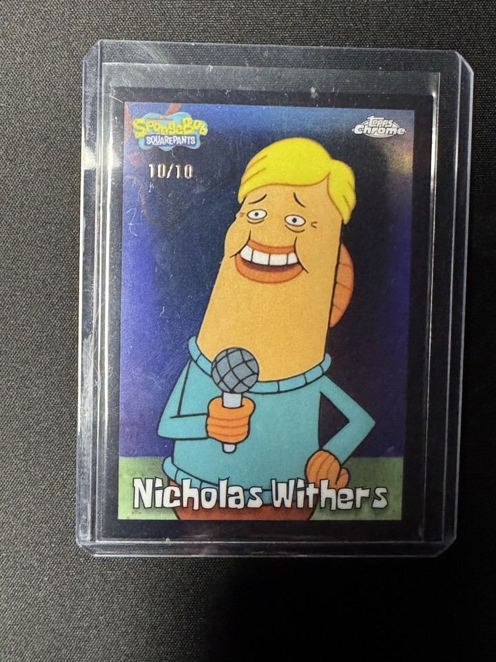 Topps Chrome SpongeBob Square Pants #187 Nicholas Withers Black ...