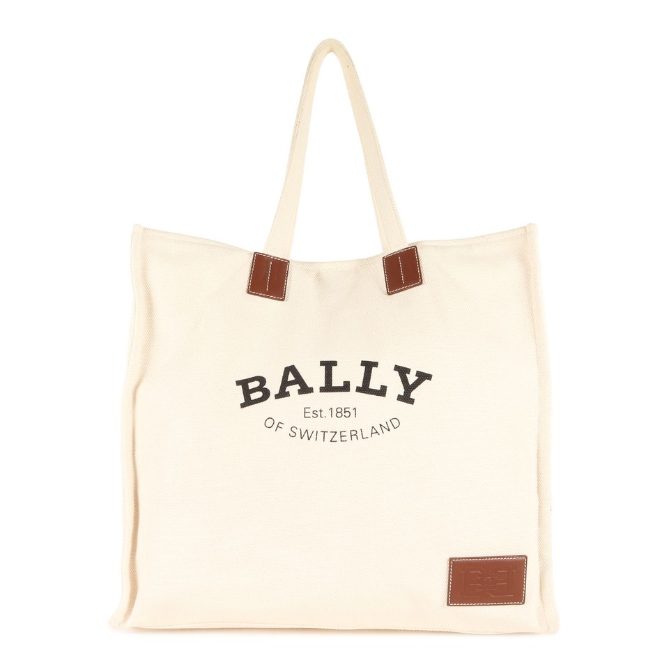 BALLY bag ivory | Current el logo canvas tote bag | Made in Italy brand ...