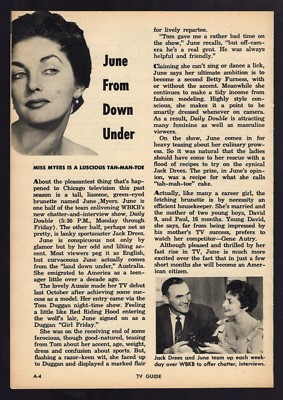 1955 TV ARTICLE ~ JUNE MYERS & JACK DREES HOST WBKB CHICAGO DAILY ...