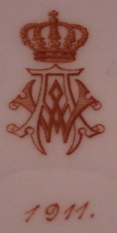 Antique 1911 KPM Berlin Porcelain Plate Royalty Monogram Porzellan ...
