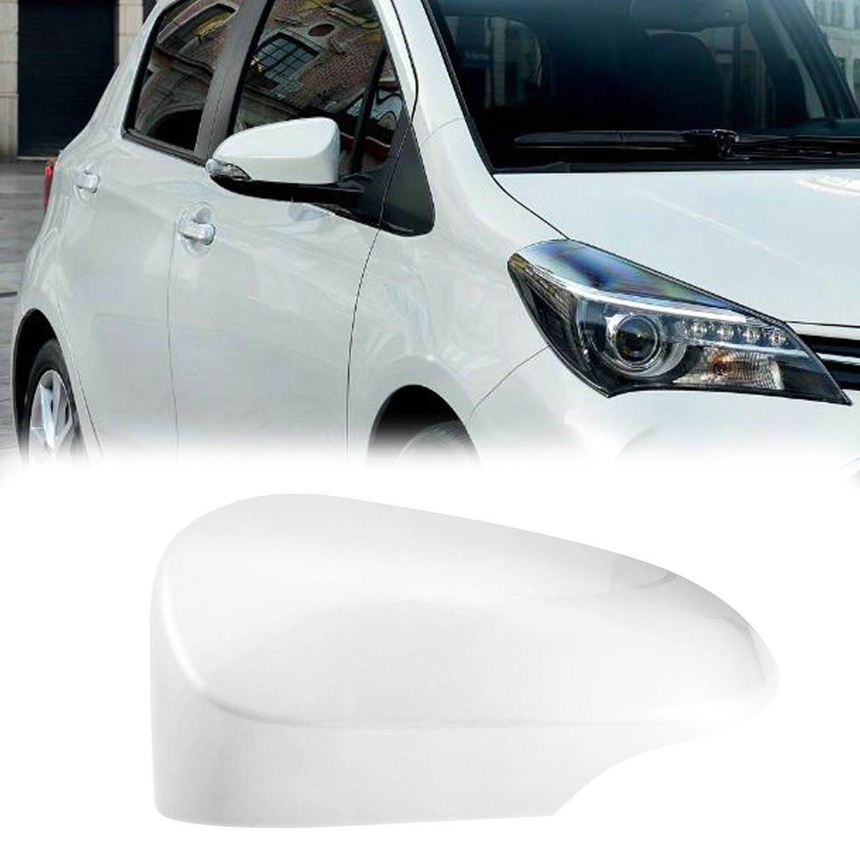 White For Toyota Yaris 2012-2019 Left Driver Side Rearview Side Mirror ...