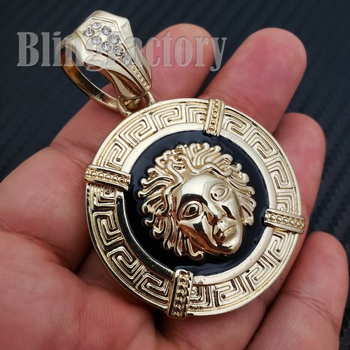 Luxury Hip Hop Rapper Gold Plated Alloy Large Medusa Head Medal Charm ...