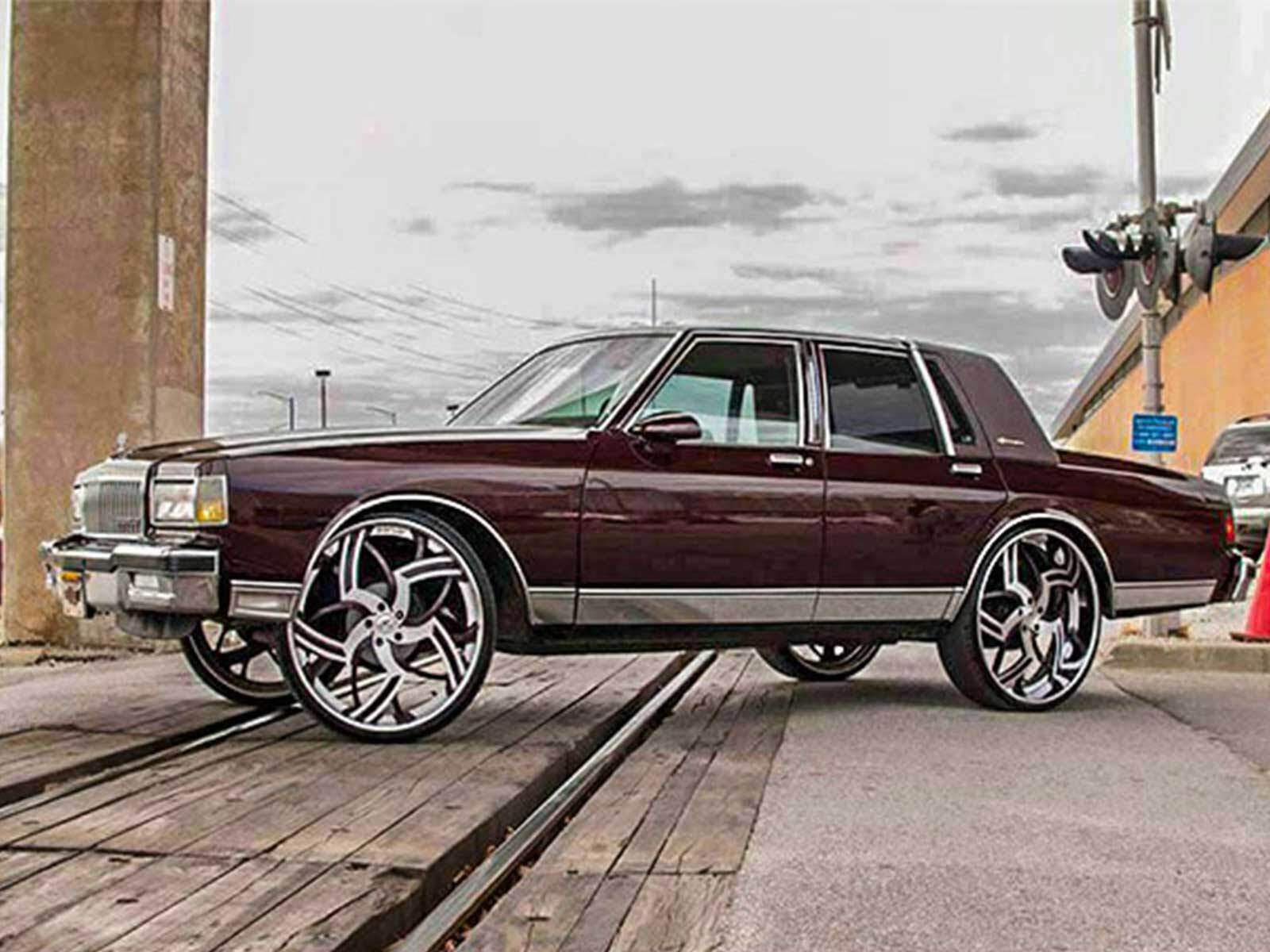 77-90 Box Chevy Donk Caprice Lift Kit fit 28 26 24 Rims Tires on Impala ...