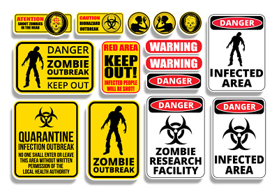 R/C RC 1:10 Scale ZOMBIE Sticker Pack Garage Shop Set Display Diorama ...