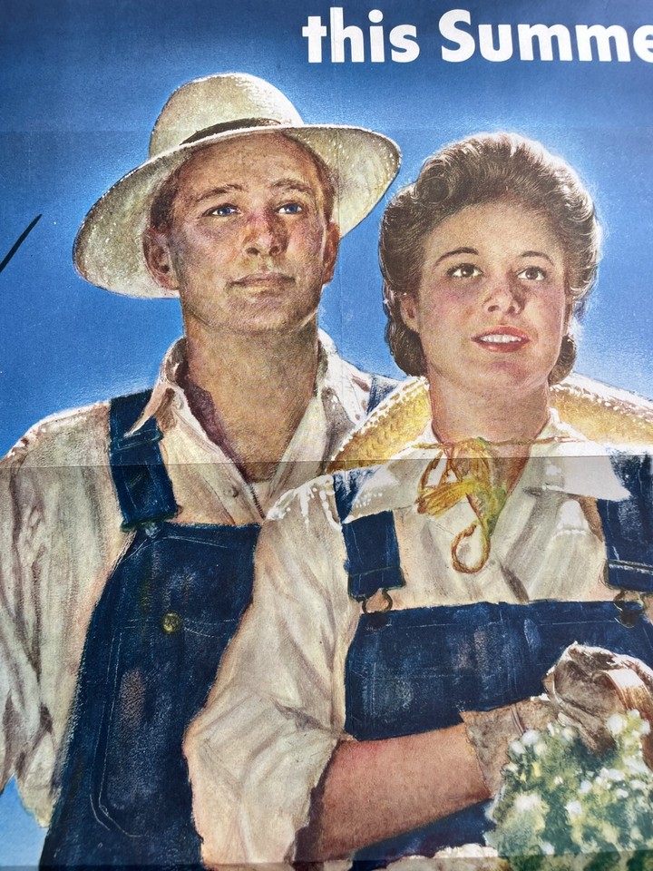 Original 1943 OWI #59 WWII Propaganda Poster "Work on a Farm this ...
