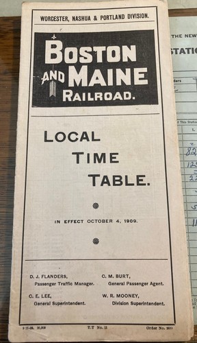 BOSTON & MAINE RAILROAD OCT 4 1905 PASSENGER TIMETABLE #145 | eBay