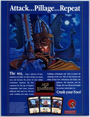 Age of Empires Card Game Print Ad Poster Art PROMO Original Attack ...