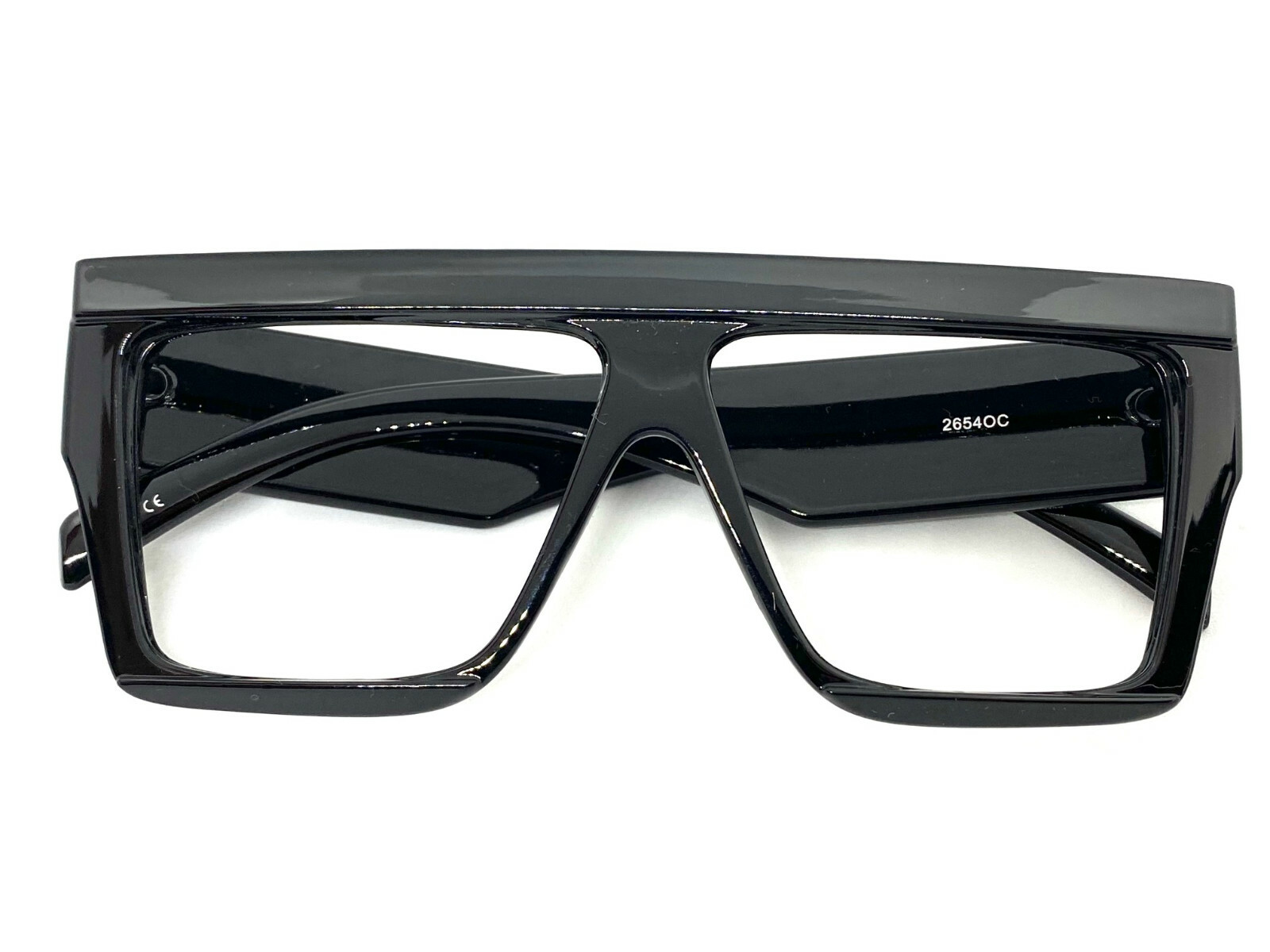 Oversized RETRO Style Lensless Eye Glasses Super Thick Black Frame Only ...