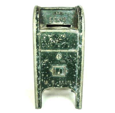 Vintage 1960s Green US Mail Coin Bank Metal Collection Box | eBay