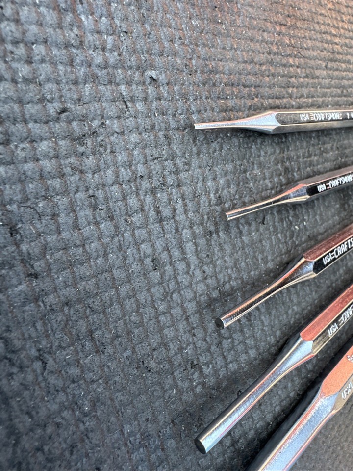 Sexy Sears Craftsman USA Nos 5pc Pin Punch Line Up Tool Set Nickel ...