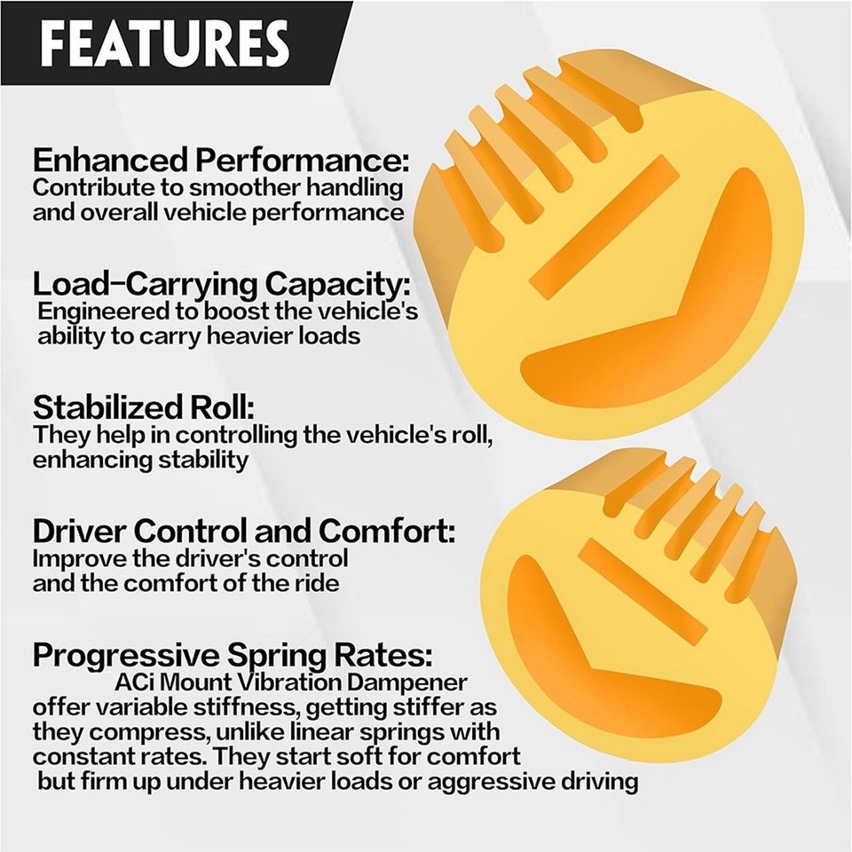 1 Pair Motor Mount Vibration Dampener Engine Snubber for 1984+ Club Car ...