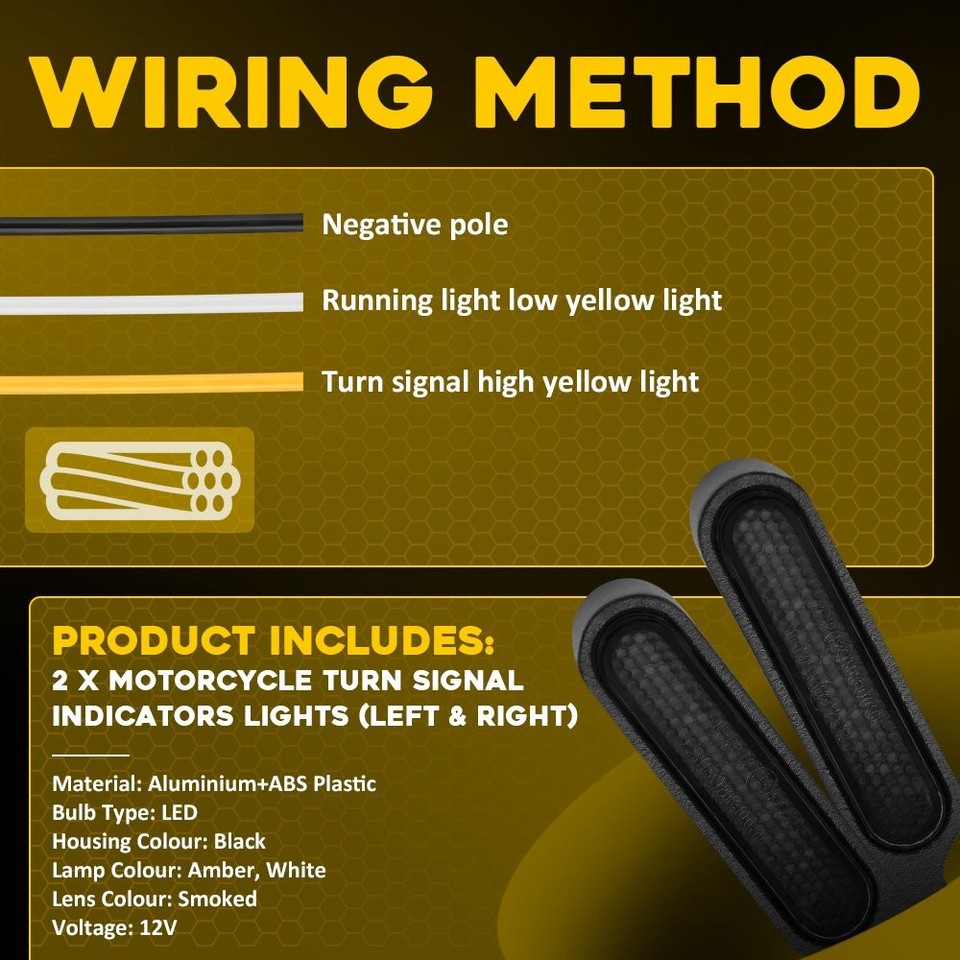 2X Motorcycle Turn Signal LED Light Handlebar Bar End Amber White DRL ...