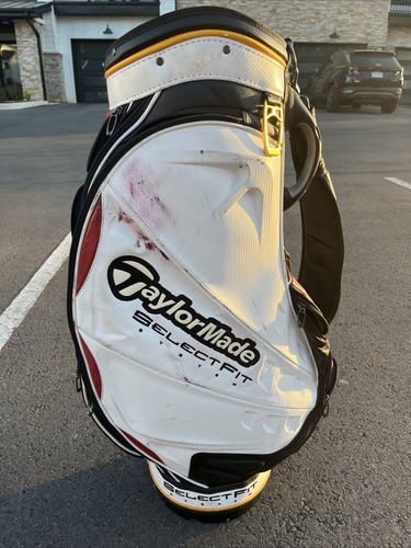 TaylorMade Select Fit System Leather Golf Bag White Black 6 Dividers, 8 ...