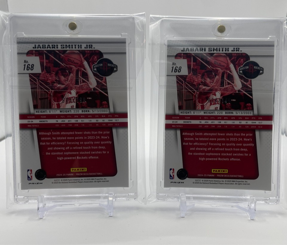 2024-25 Panini Prizm Deca Jabari Smith Jr. Red Prizm /199 + Blue Prizm ...