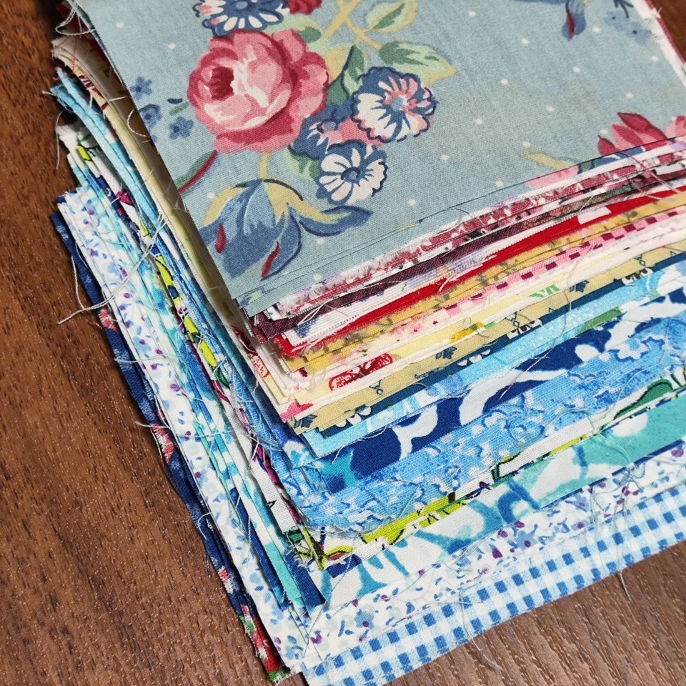 Vintage fabric bundle Charm pack 42 squares 5" Quilting Slow stitching ...