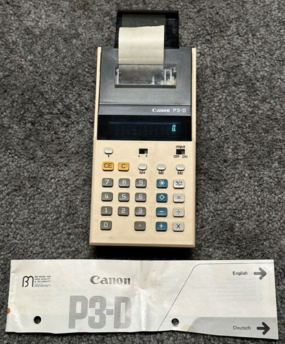 VINTAGE Canon P3-D Palm Printer Calculator - WORKS, NEEDS INK ROLLER | eBay