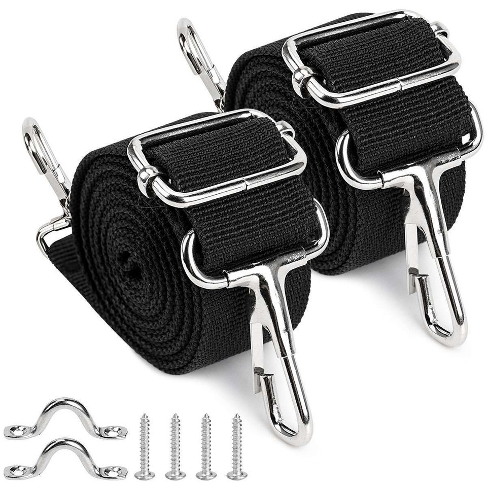 2x Adjustable for Bimini Boat Top Straps Loops & Snap Hook Stainless ...