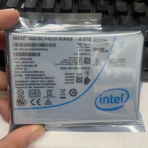 Intel 8TB P4510 Series SSD DC NVME U.2 2.5" SSDPE2KX080T8 Solid State ...
