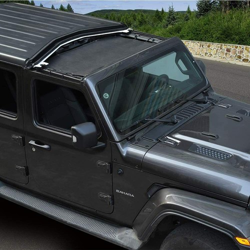 Sunshade Mesh Top Cover Roof UV Sun Protection For Jeep Wrangler JL JT ...