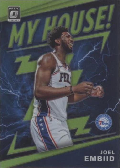 2019-20 Panini Donruss Optic - My House! Joel Embiid #4 Lime Green ...